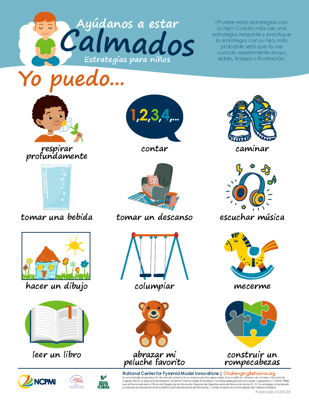 Help Us Calm Down Strategies For Children Spanish National Center