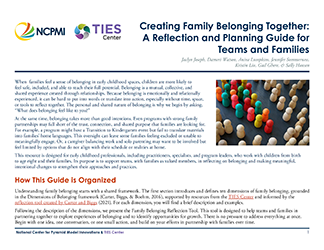 Creating Family Belonging Together: A Reflection and Planning Guide for ...
